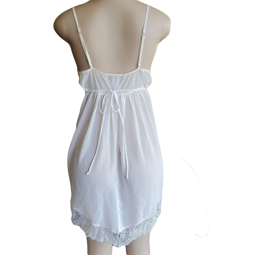 Linea Donatella Sheer Lace Chemise Nightgo - Gem